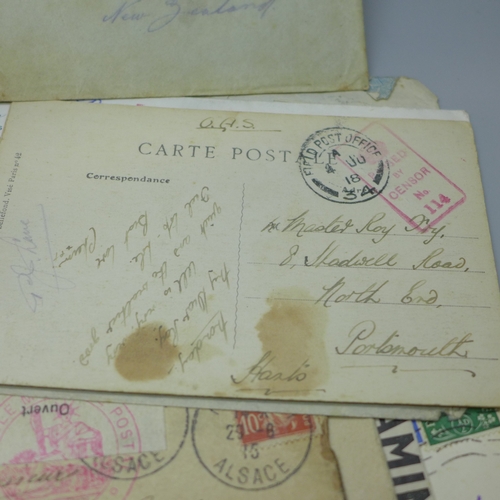 Postal history, a collection of WWI and WWII censored covers