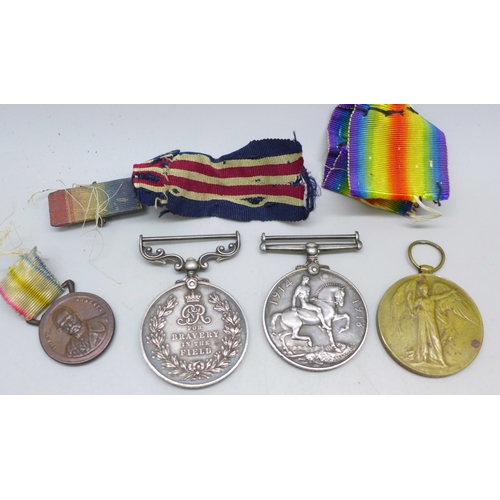 A WWI Military Medal group of three medals, 109573 Cpl. E. Turner RFA ...