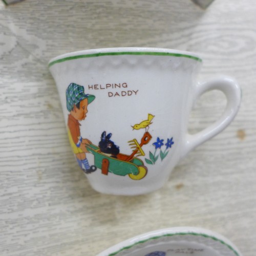 A child's four setting nursery rhymes tea service, Biltons Amersham, boxed