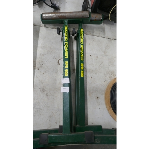 Two record power RPR400 roller stands