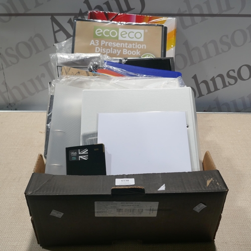 A box of miscellaneous stationery to include A3 presentation display ...