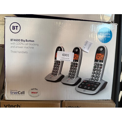 Two V-Tech cordless landline phones, Three BT big button handset phones ...