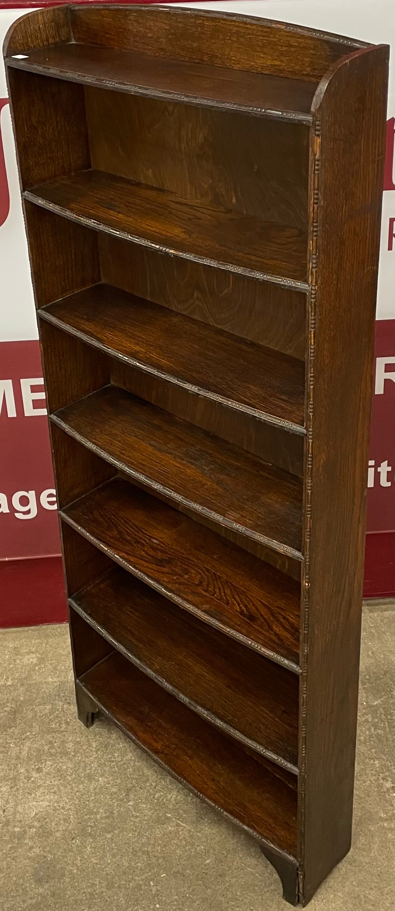 An early 20th Century oak open bookcase