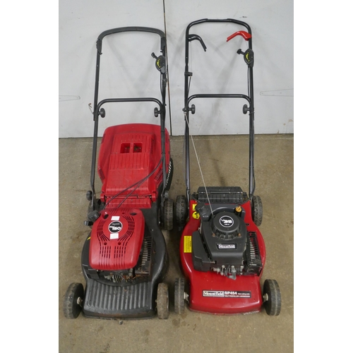 A Mountfield RV150 petrol driven lawn mower and a Mountfield SP454 ...