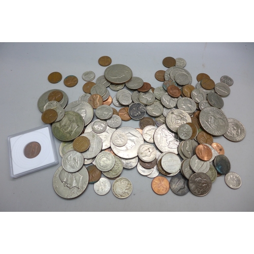 A collection of American coinage including silver examples