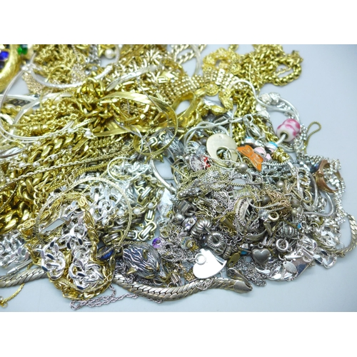 A collection of gold tone jewellery