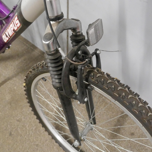 An Olympus Pro HI-10 Summit full suspension bike