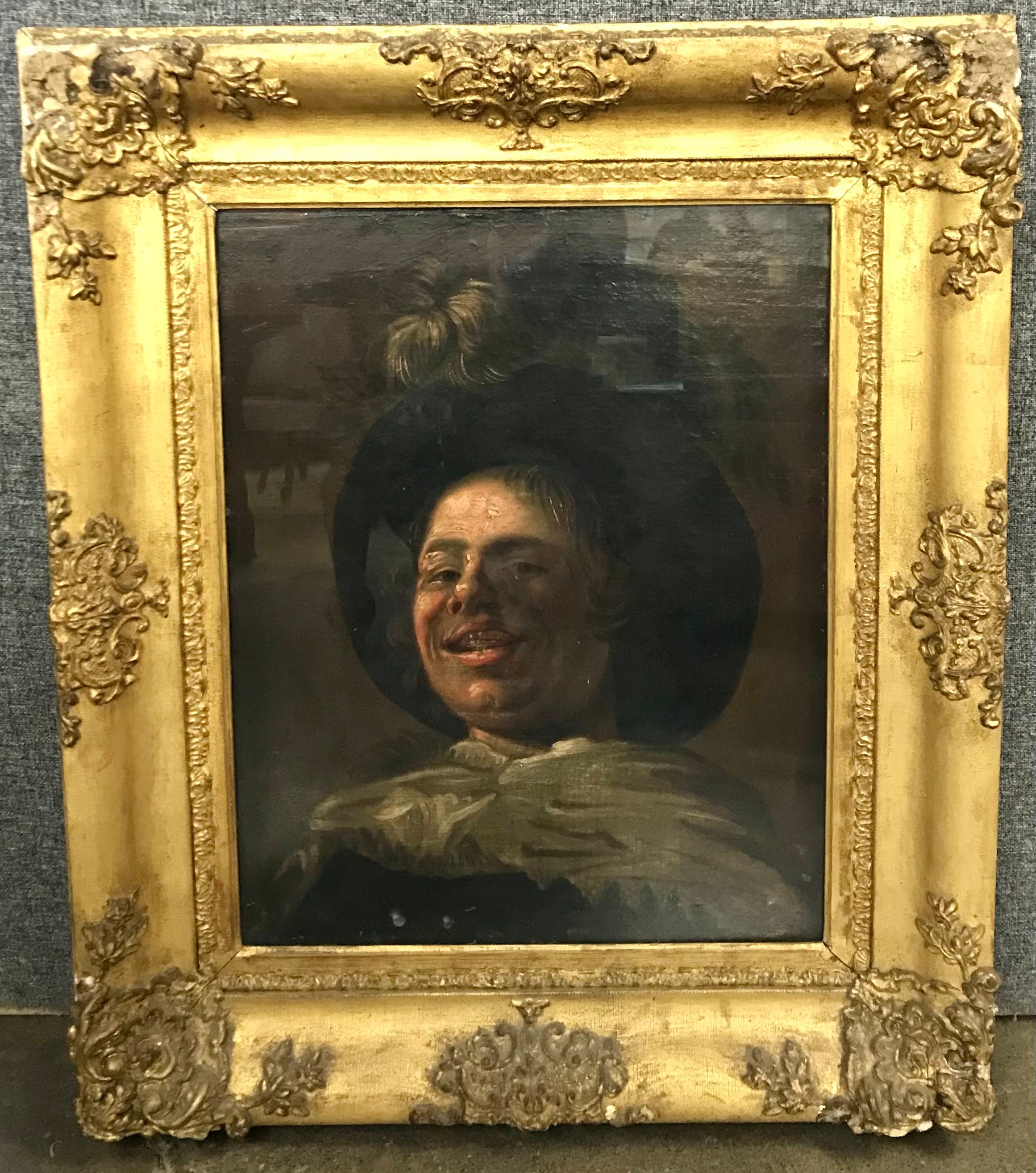 Dutch School (18th Century), portrait of a laughing boy, oil on canvas ...