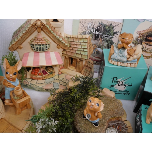 A collection of Pendelfin rabbit figures, some boxed, together with ...
