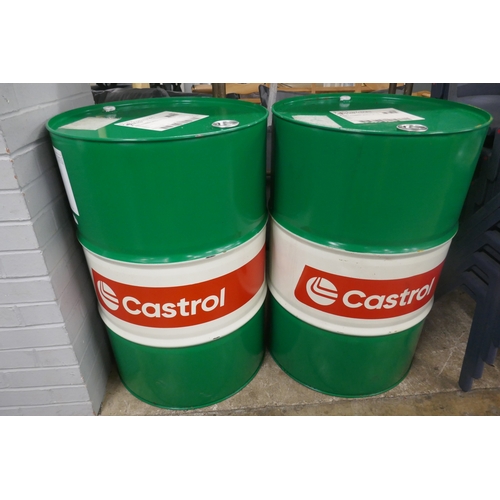 Two 205 litre Castrol metal drums
