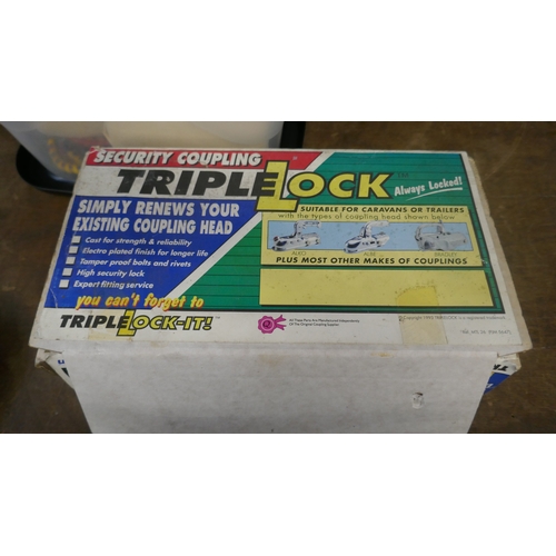A quantity of assorted items including Halfords foot pump with gauge, a ...