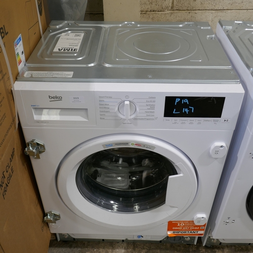 A Beko 9kg integrated washing machine (640-147) *This lot is subject to VAT