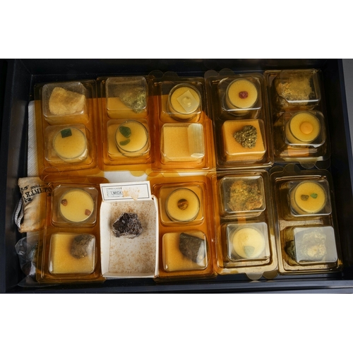 A collection of rock, mineral, fossil and semi-precious stone samples ...