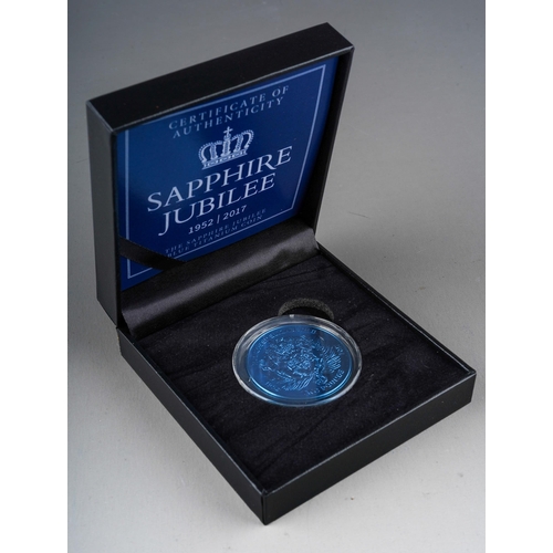 A British Indian Ocean Territories £2 blue titanium coin, 2017 ...