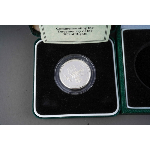 Royal Mint: 2 x boxed 1989 £2 silver Proof Two-Coin sets together with ...