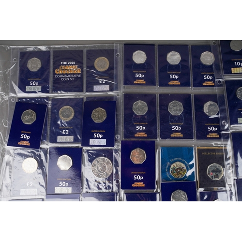 Assorted Change Checker coins to include: quantity of 10 pences; 50 ...