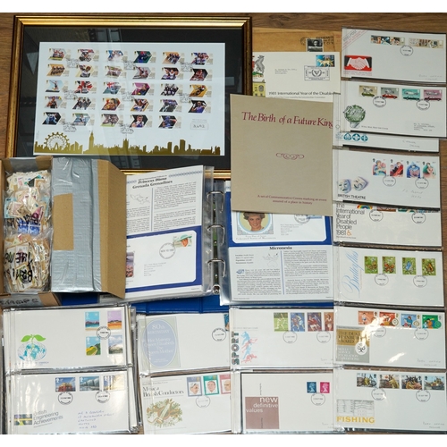 A quantity of First Day Cover stamps and other stamps. including a ...
