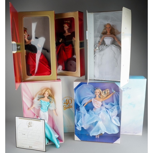 Five boxed modern Barbies to include Avon Exclusive, Winter Splendor ...