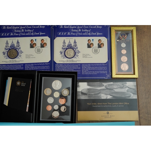 A collection of coins to include: Royal Mint proof coin set, 2012 ...