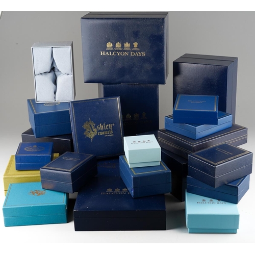 A collection of assorted empty Halcyon Days and other boxes, various ...