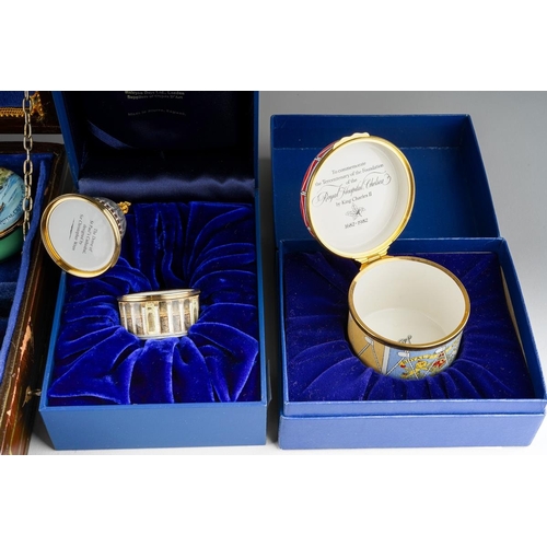 A collection of sixteen Halcyon Days and other modern enamel boxes with ...