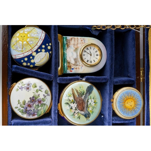 A collection of thirteen modern enamel and porcelain boxes by Crummles ...