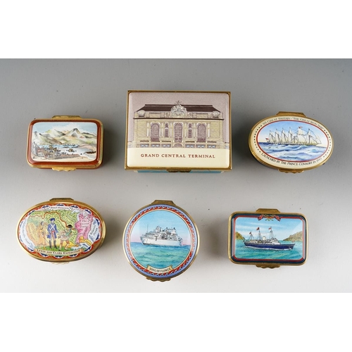 Six Halcyon Days enamel boxes, comprising a limited edition box 'To ...