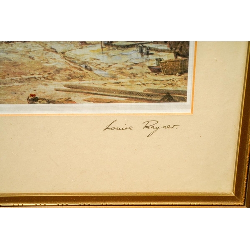 after L S Lowry, two colour prints of Street Views, both framed and ...