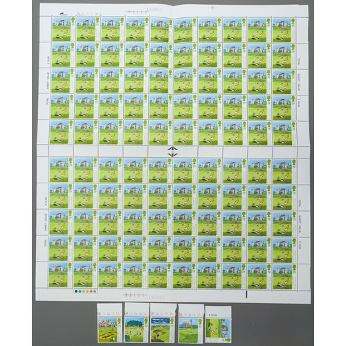 Stamps: a sheet of 100 Great Britain Elizabeth II 1994 Golf - St Andrew ...