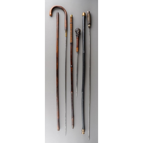Three late Victorian / Edwardian sword stick walking stick and canes ...