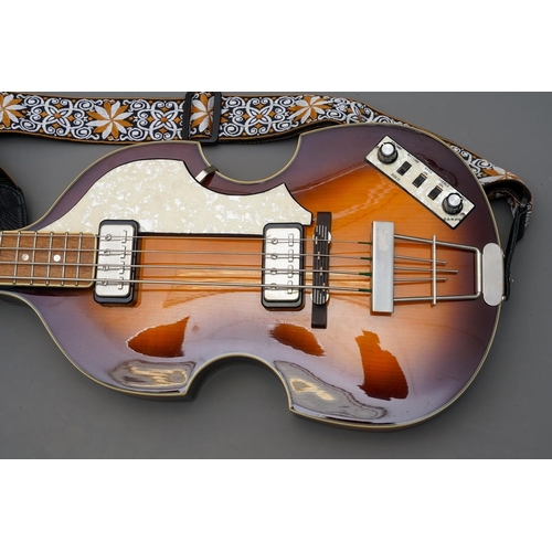 A Hofner Contemporary Series electric violin bass guitar, graduated ...
