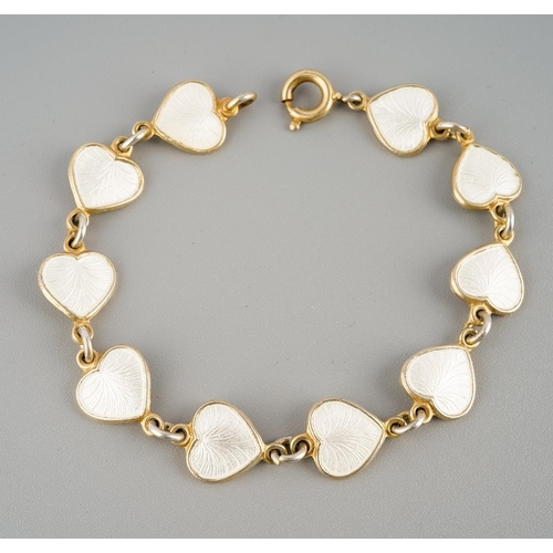 Volmer Bahner - the Danish white enamel bracelet. Stamped silver V.B ...