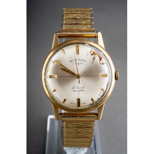 Rotary men's 9ct gold faced wrist watch