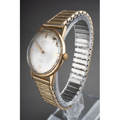 Rotary men's 9ct gold faced wrist watch
