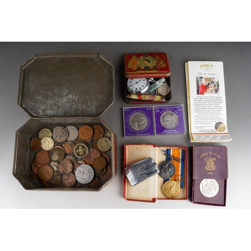 A collection of British coinage to include sixpences, crowns, half ...