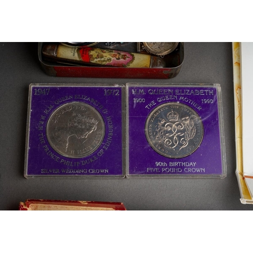 A collection of British coinage to include sixpences, crowns, half ...