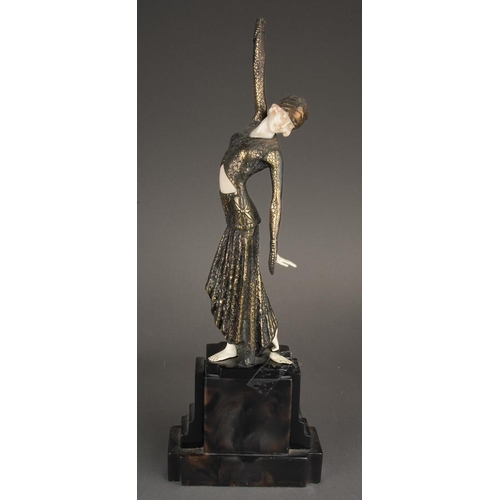 After Demeter Chiparus (1886-1947), Footsteps, a patinated metal and ...