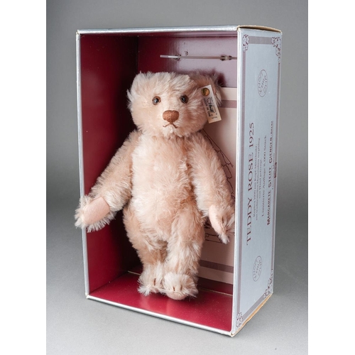 A boxed limited edition Steiff 1990 replica of a 1925 Rose teddy bear ...