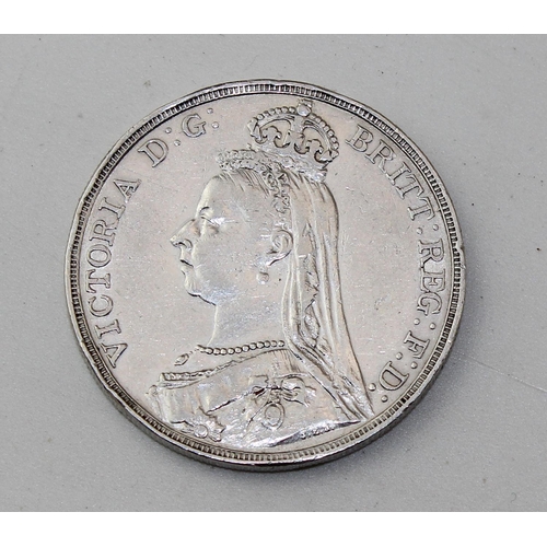 Coins - Queen Victoria silver crown coin, 1892, approx 28.25g gross