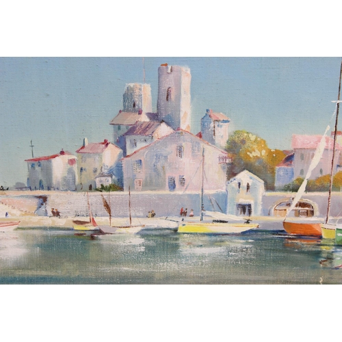 Charles Patrickson (XX), oil on canvas of boats in a harbour, signed ...