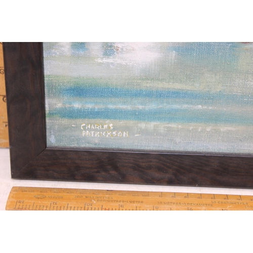 Charles Patrickson (XX), oil on canvas of boats in a harbour, signed ...