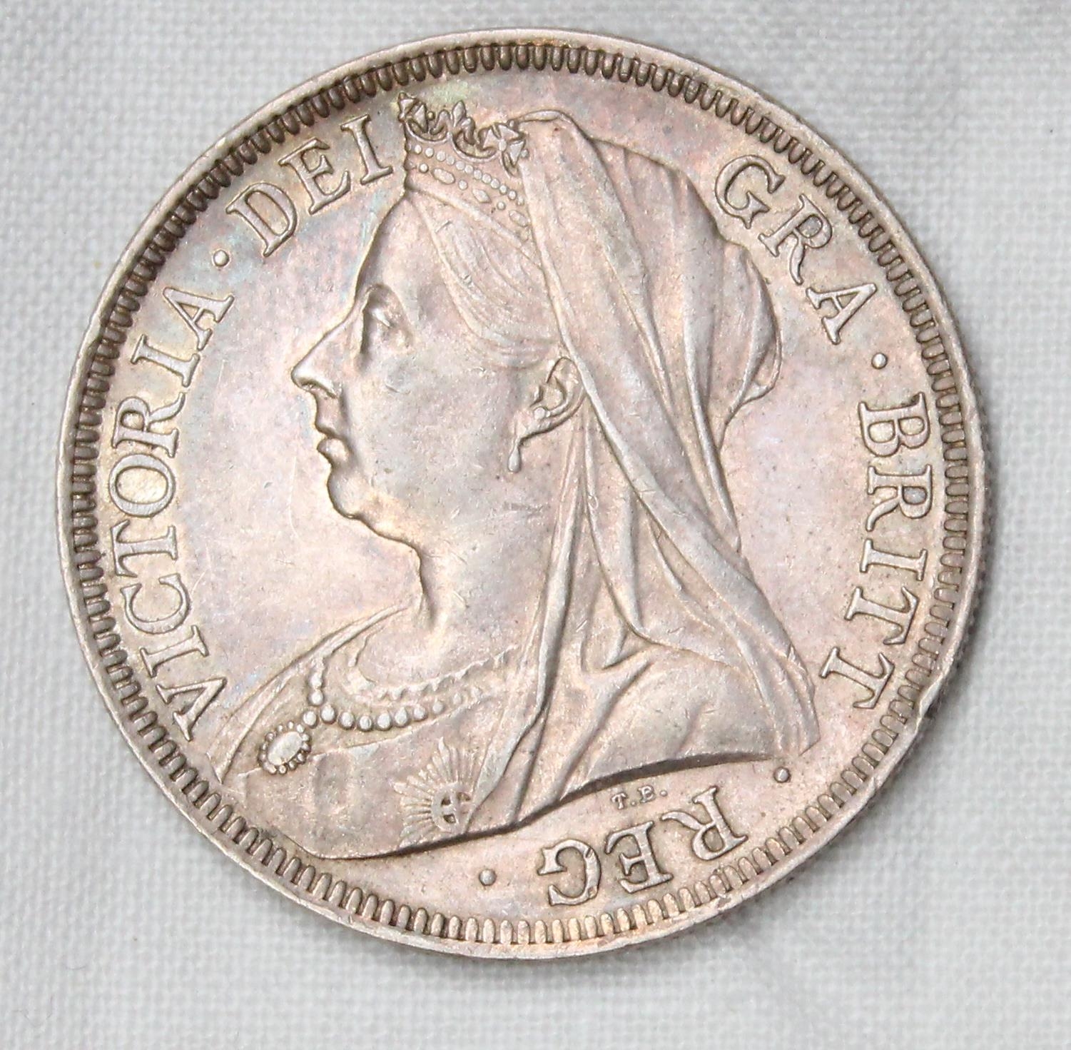 Queen Victoria 1901 silver half crown coin, superb condition
