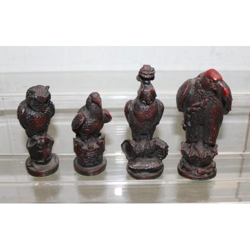 Composite bird chess set