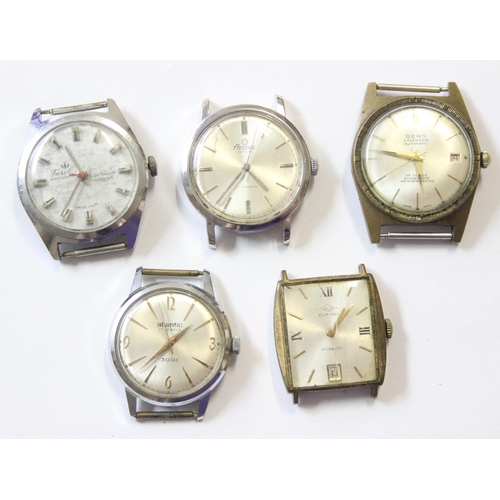 5 assorted vintage watches to inc Ferel, Atlantic, Arsenal, Bero & Talis