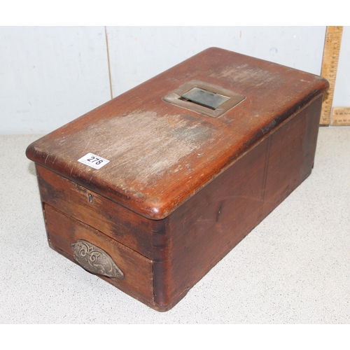 An early 20th century mahogany oblong shaped self closing counter top ...