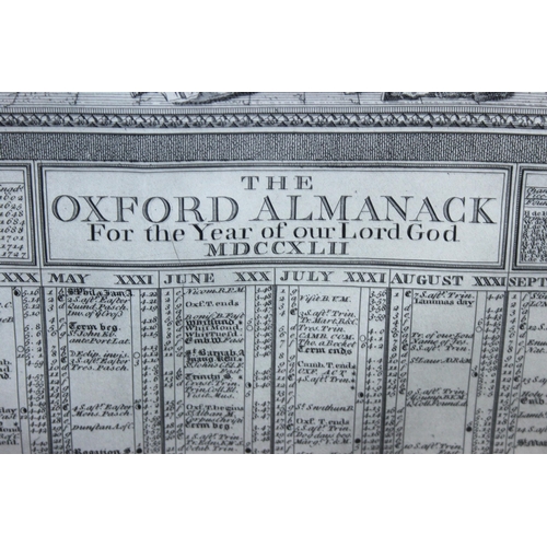 The Oxford Almanack for 1742, showing Balliol College. The lower half ...