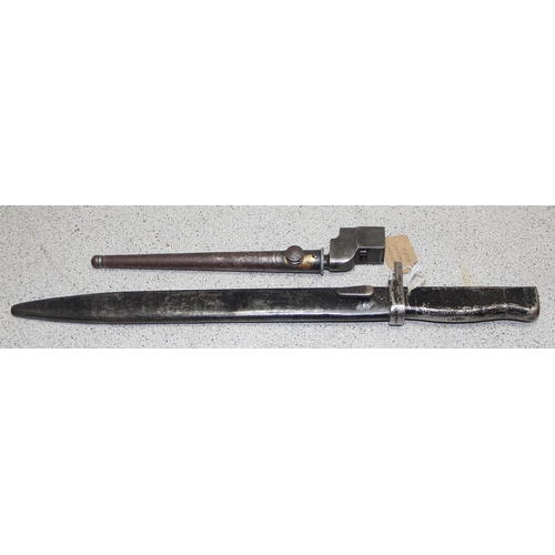 A WW2 period German Mauser bayonet with sheath and a British military ...