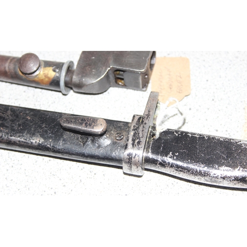 A WW2 period German Mauser bayonet with sheath and a British military ...