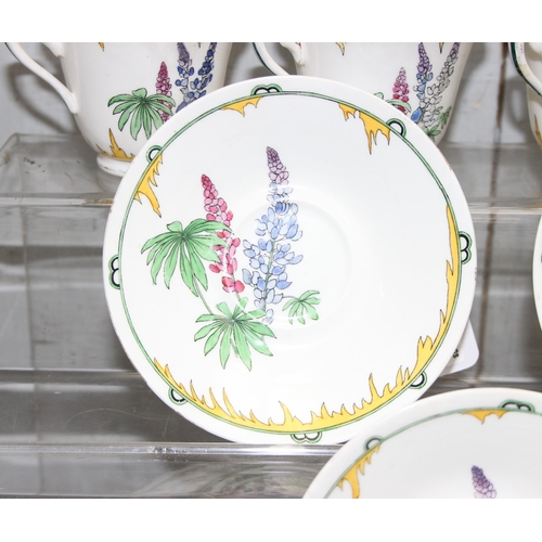 Art Deco period part tea set in the Lupin pattern by Adderleys Ltd ...