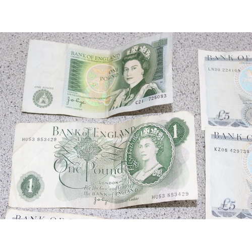Qty of assorted mixed banknotes to inc a Florence Nightingale £10, 4 ...